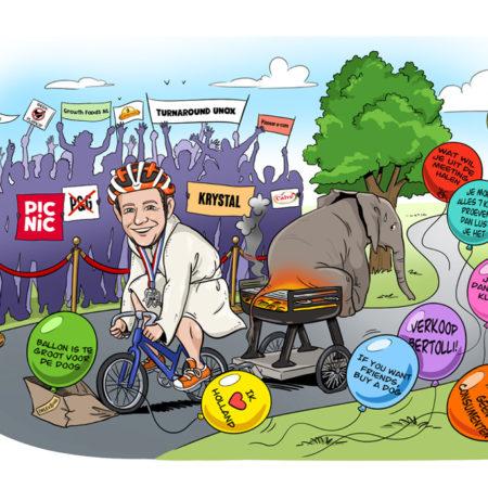 Studio Sabine - Illustraties & Ontwerp | Cartoon afscheid collega Unilever