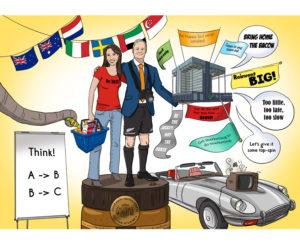 Studio Sabine - Illustraties & Ontwerp | Cartoon afscheid collega Unilever